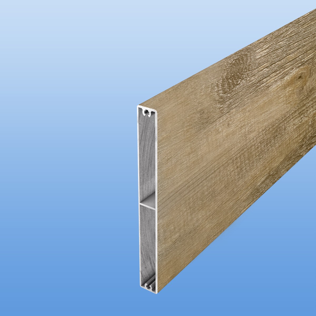 Balkonbretter aus Aluminium in Holzoptik / Treibholz