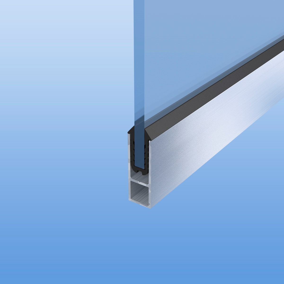 Rahmenprofil ALU blank mit Dichtung für 10 mm Platten