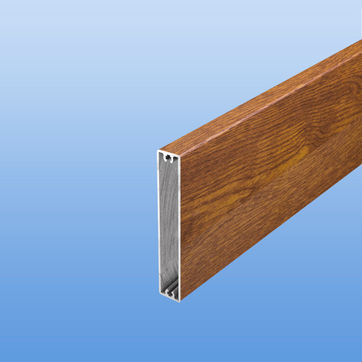 Balkonbretter aus Aluminium in Holzoptik / Golden Oak