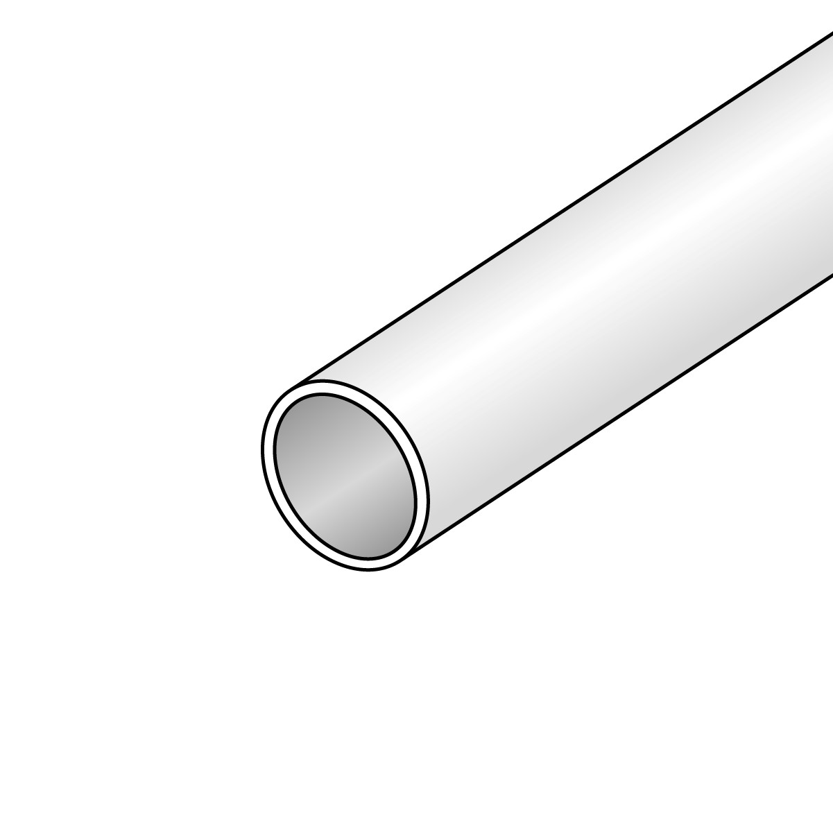 Rundrohr aus Aluminium | silber eloxiert E6 EV1 | 16 x 1,5 mm